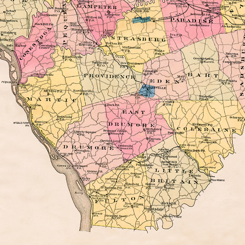 1899 Road Map of Lancaster County sample3b – Uncharted Lancaster